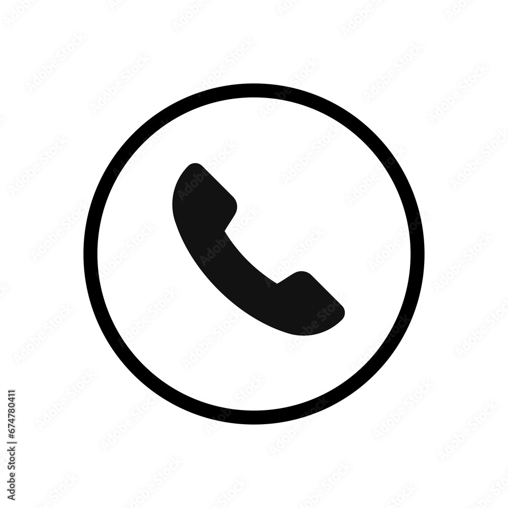 Black Phone call icon Stock Illustration | Adobe Stock