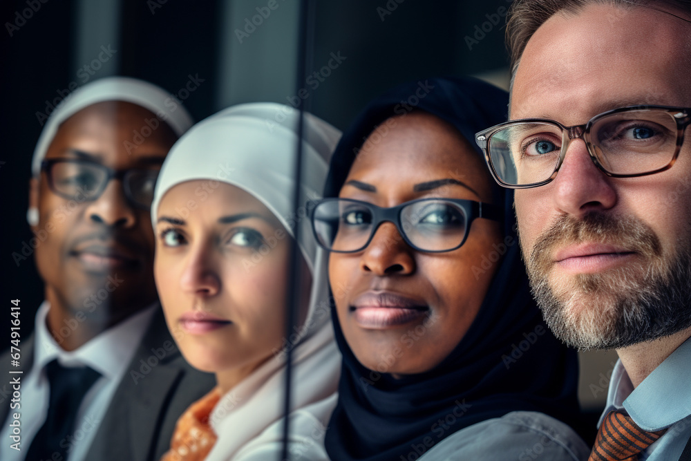 Hermosa diversidad de razas y etnias en el trabajo. Personas de ...