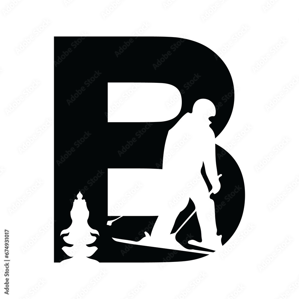 Skiing font alphabet SVG png, ski svg png, skiing svg png, ski font ...