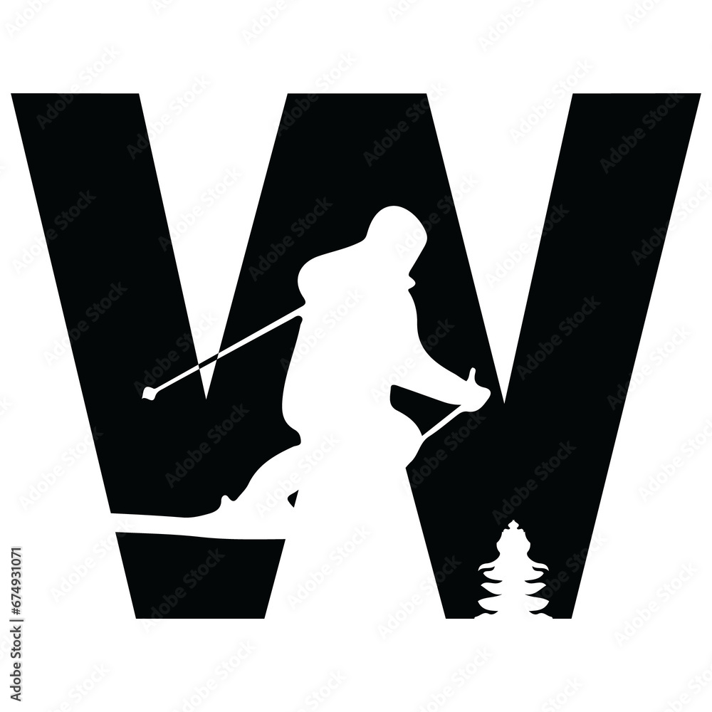 Skiing font alphabet SVG png, ski svg png, skiing svg png, ski font ...