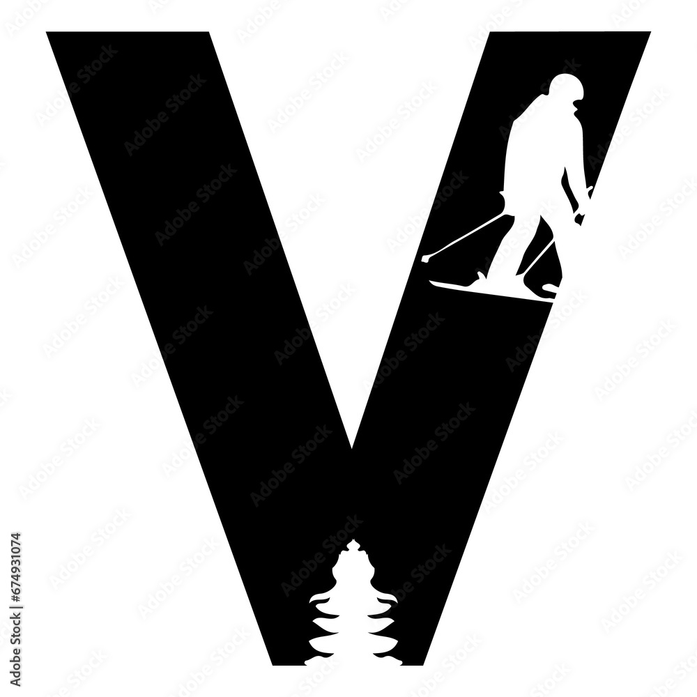 Skiing font alphabet SVG png, ski svg png, skiing svg png, ski font ...