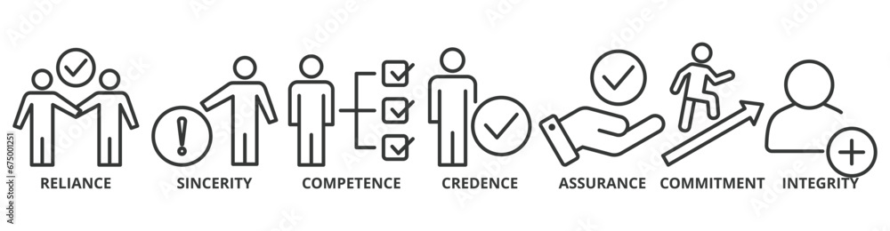 Trust building banner web icon vector illustration concept with icon of ...