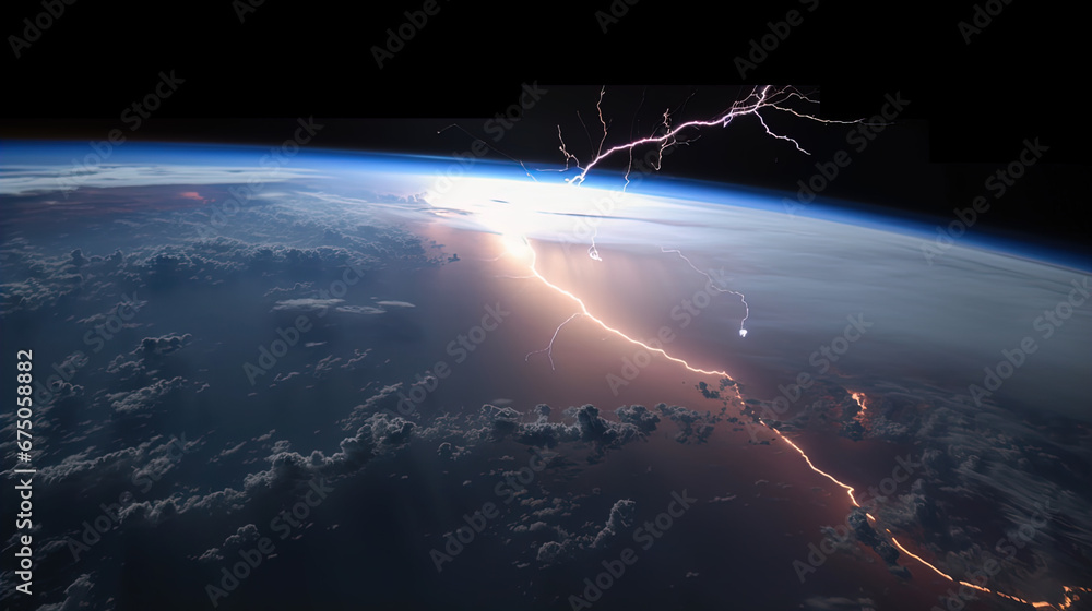 Photo Stock The image is a stunning view of the Earth from space ...