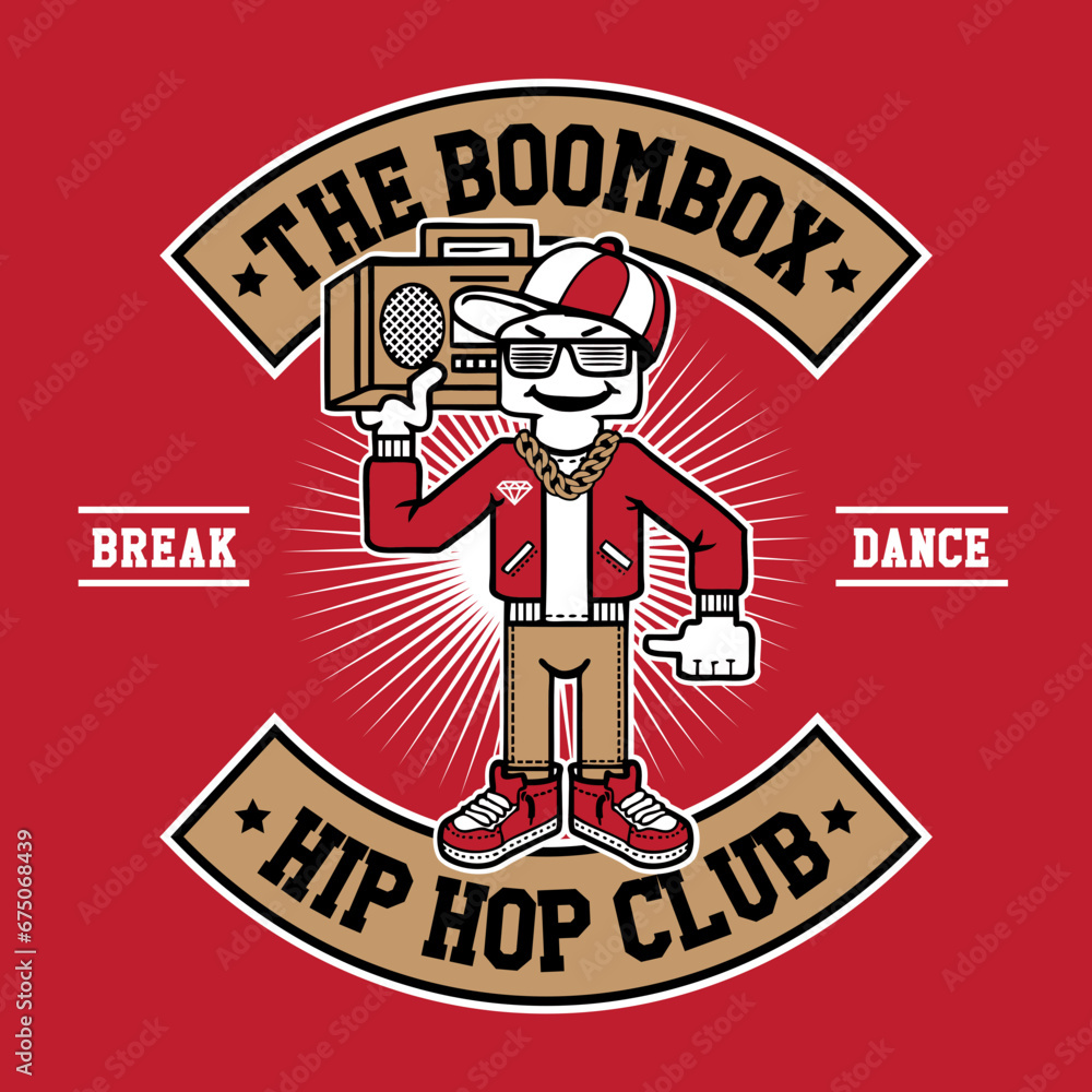 Hip Hop Boy Mascot Character Design Hand Drawing Vector Illustration in ...