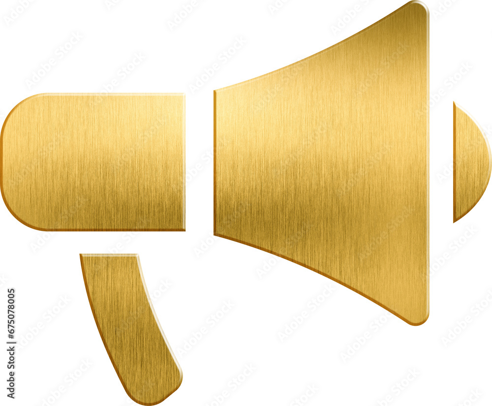 Golden icon megaphone announcement loudspeaker announce loud sound ...