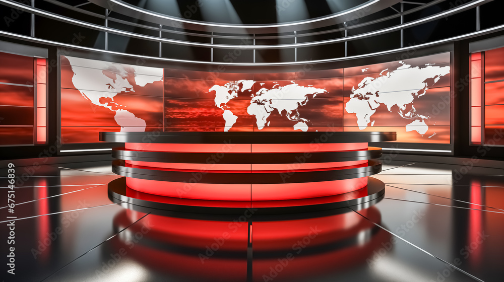 News Studio. Backdrop for TV shows.TV studio. News studio. The perfect ...