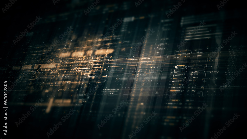 Immersive data matrix simulation UI with cutting-edge digital ...