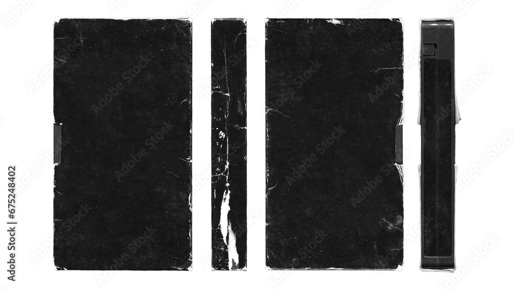 composition of Old VHS video cassette cover box png isolated with clear ...