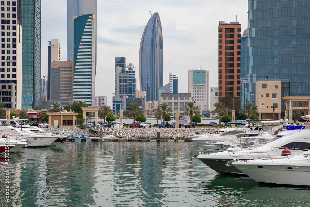 Kuwait City Skyline in the Persian Gulf. The capital of Kuwait, Middle ...