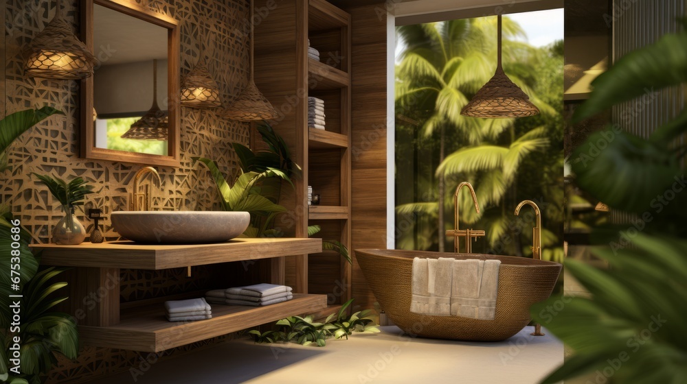 tropical resort natural design and ideas colour scheme bathroom home interior design concept ...