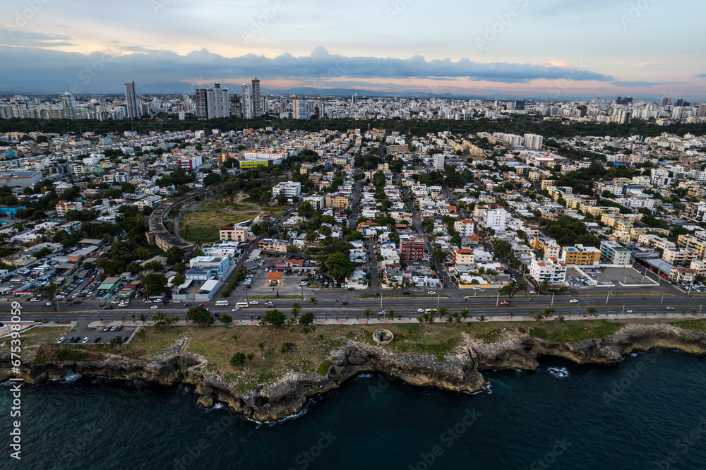 Beautiful aerial view of the city of Santo Domingo - Dominican Republic ...