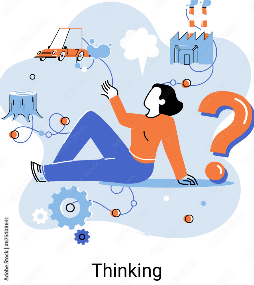 Thinking process of functioning of consciousness, which determines ...
