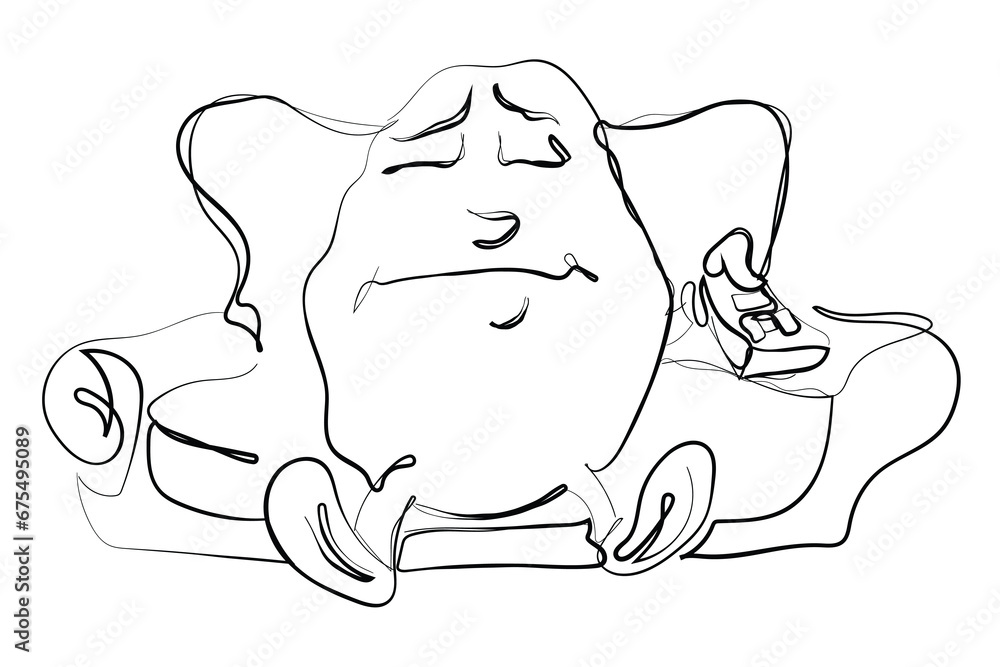 hand drawn line art vector of couch potato. Vintage couch potato ...