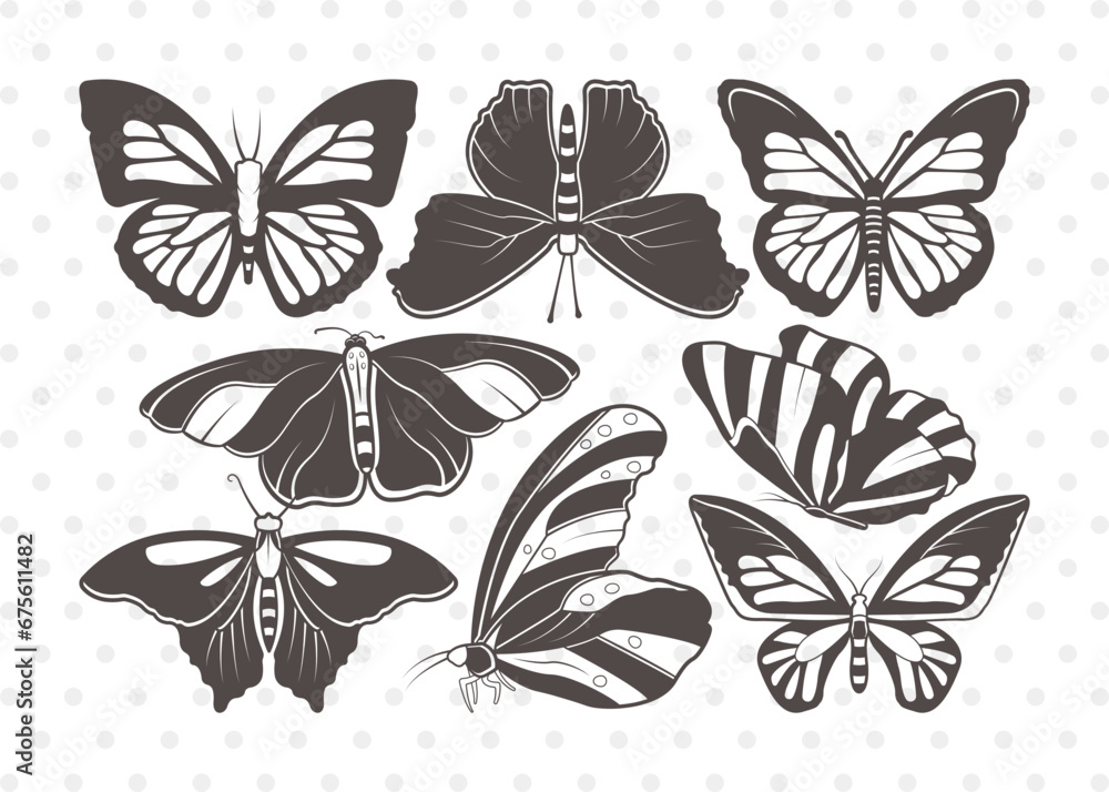 Image vectorielle Stock Butterfly Clipart SVG Cut File | Butterfly ...
