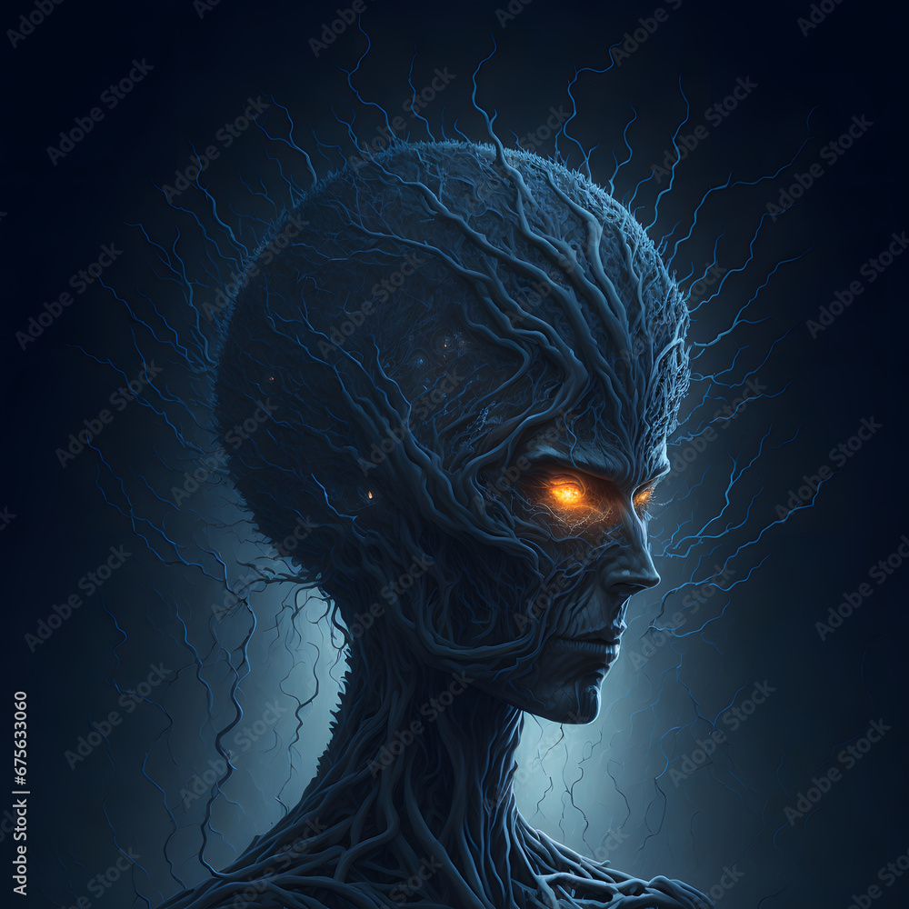 A poignant oil painting that delves into the depths of the human psyche ...