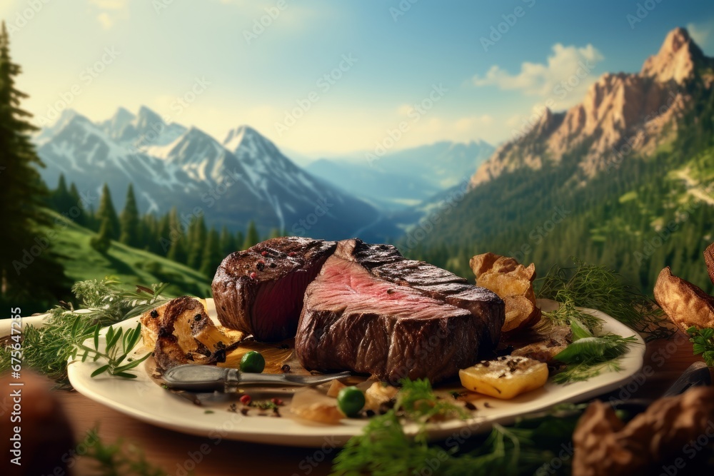 Grilled Beef Steak for Menu and Restaurant Advertising, Assorted ...