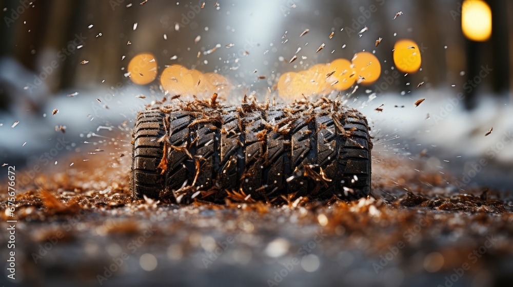 Winter Tires Change Beware Coming Car, Gradient Color Background ...