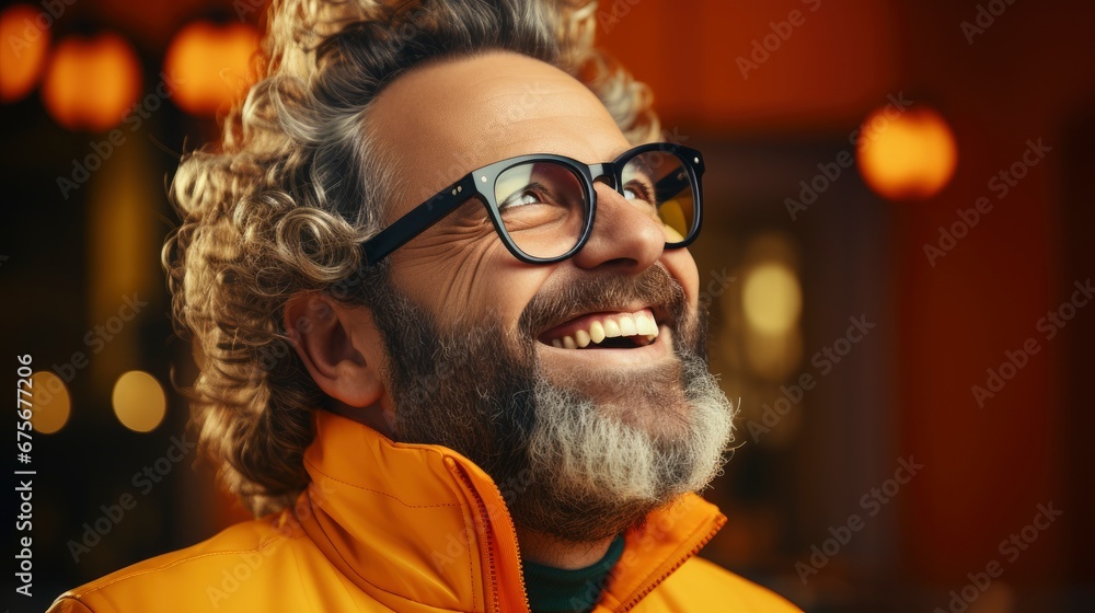 Young Smiling Fun Happy Man 20S, Gradient Color Background, Background ...