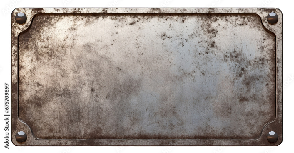 Metal plate with a rusted surface, cut out Stock Photo | Adobe Stock
