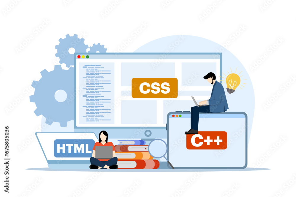 Web development concept. programming language. css, html, it, ui ...