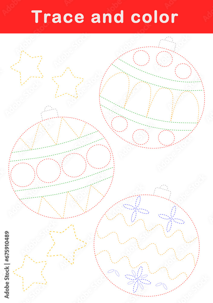 Trace and color for children. Handwriting practice. Coloring page for ...