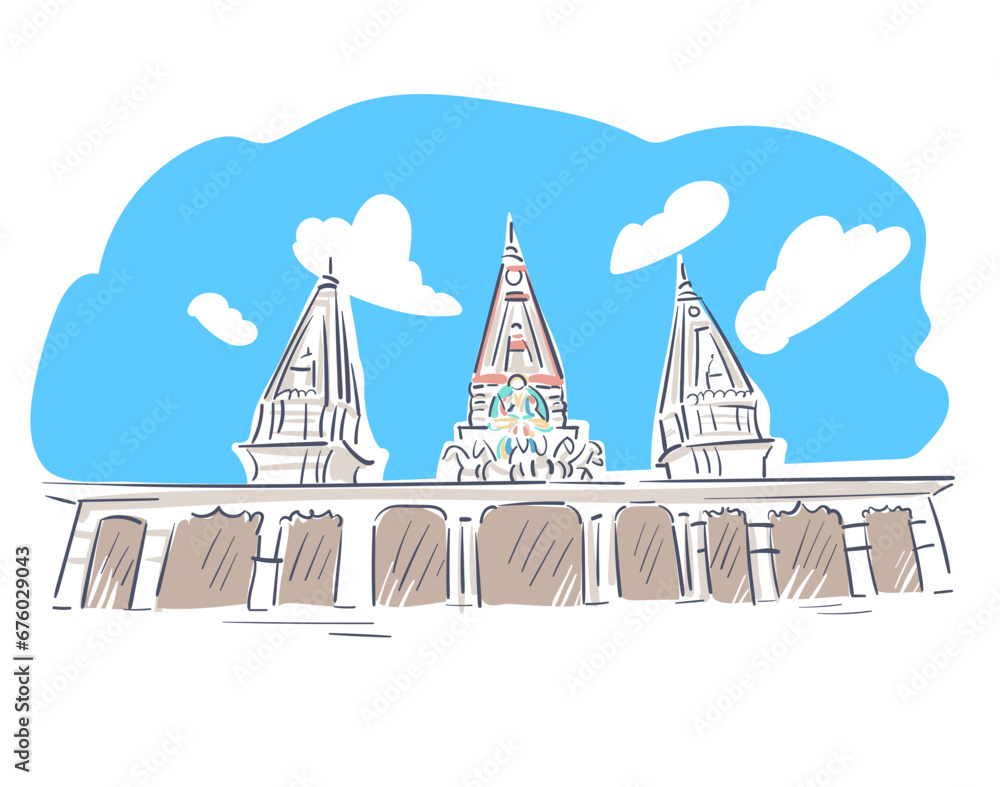 Shani Dham Temple Lord Shani Delhi India religion institution vector ...