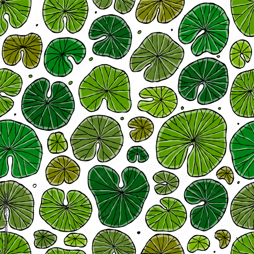 Seamless pond texture with lily pads leaf, top view for your design ...