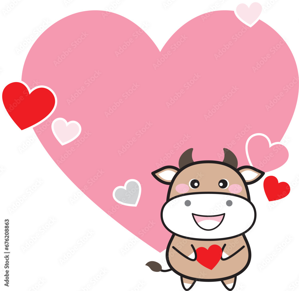 "Adorable Little Cow Embracing a Heart: A Versatile Design Infusing ...