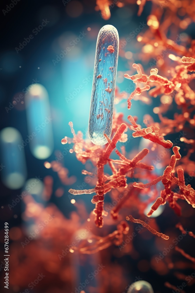Foto de Stock Microbacterias y organismos bacterianos. Fondo de ...