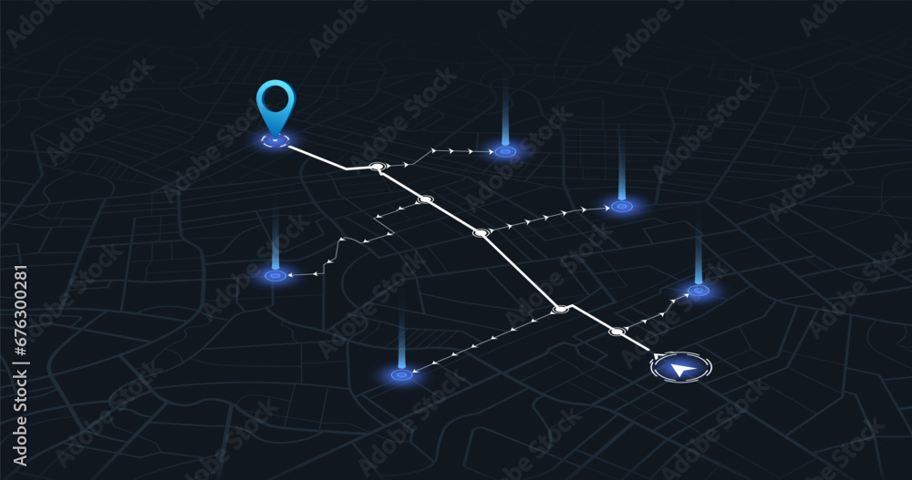 Dashboard with satellite, location and roadmap for navigation. Big data ...