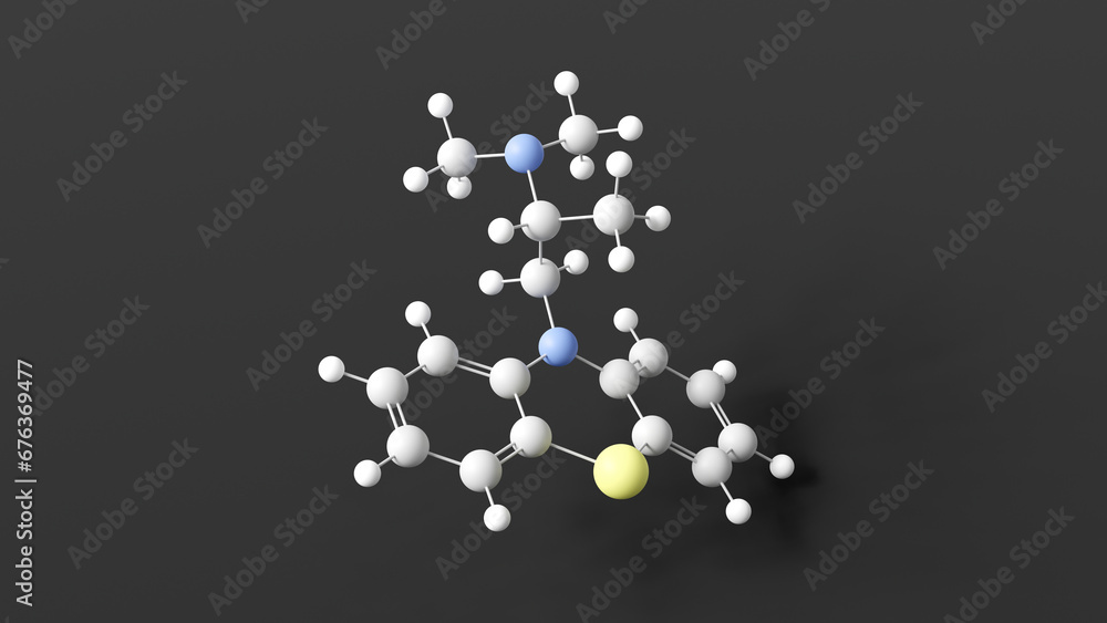 promethazine molecular structure, first-generation antihistamine, ball ...