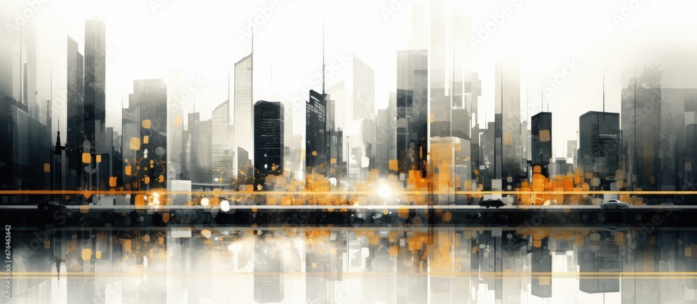 The city s abstract business design seamlessly combines the elements of ...