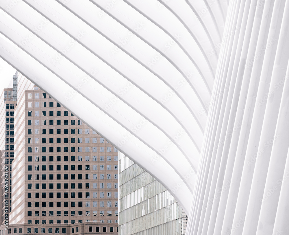 New York, USA: the white architecture of The Oculus Transit Hub ...