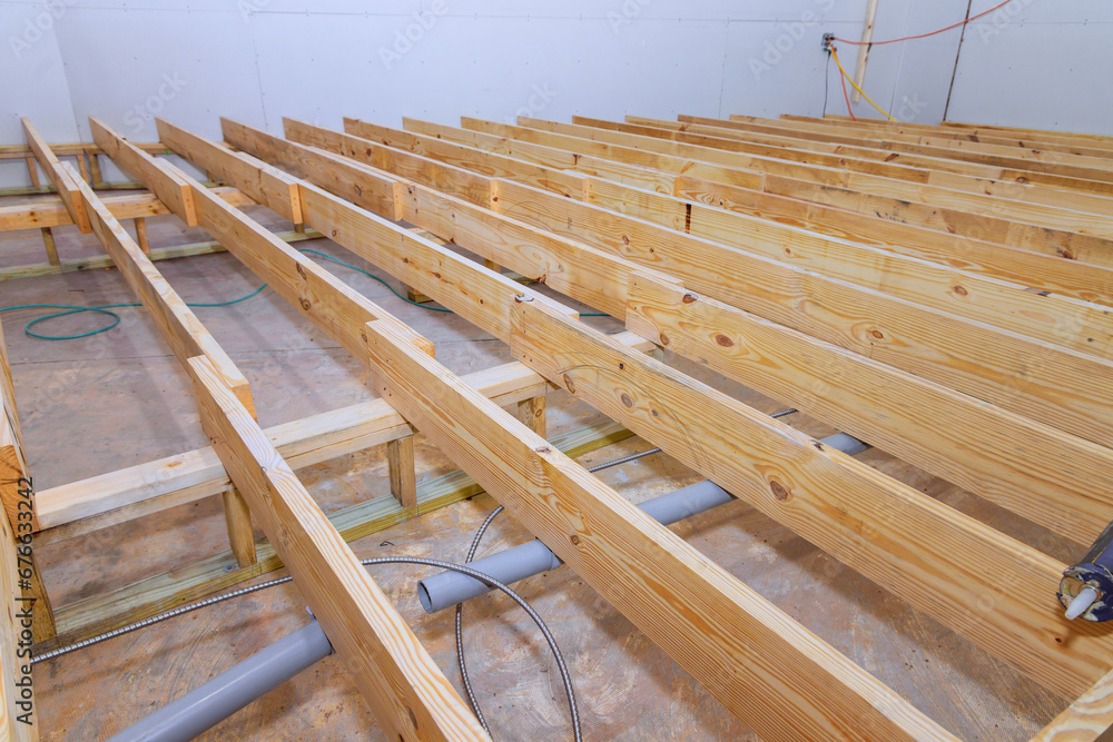 In order to mount stage indoors, it is necessary to use wooden trusses ...