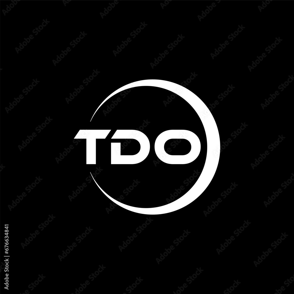 TDO letter logo design with black background in illustrator, cube logo ...