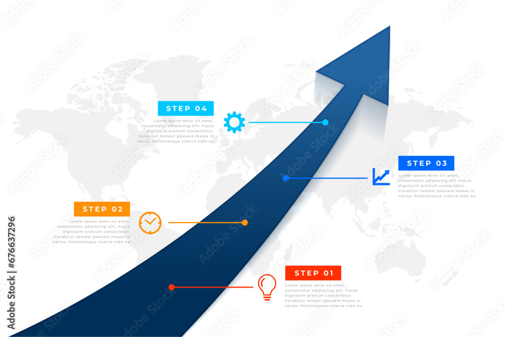 modern milestone infographic layout with growth arrow design Stock ...