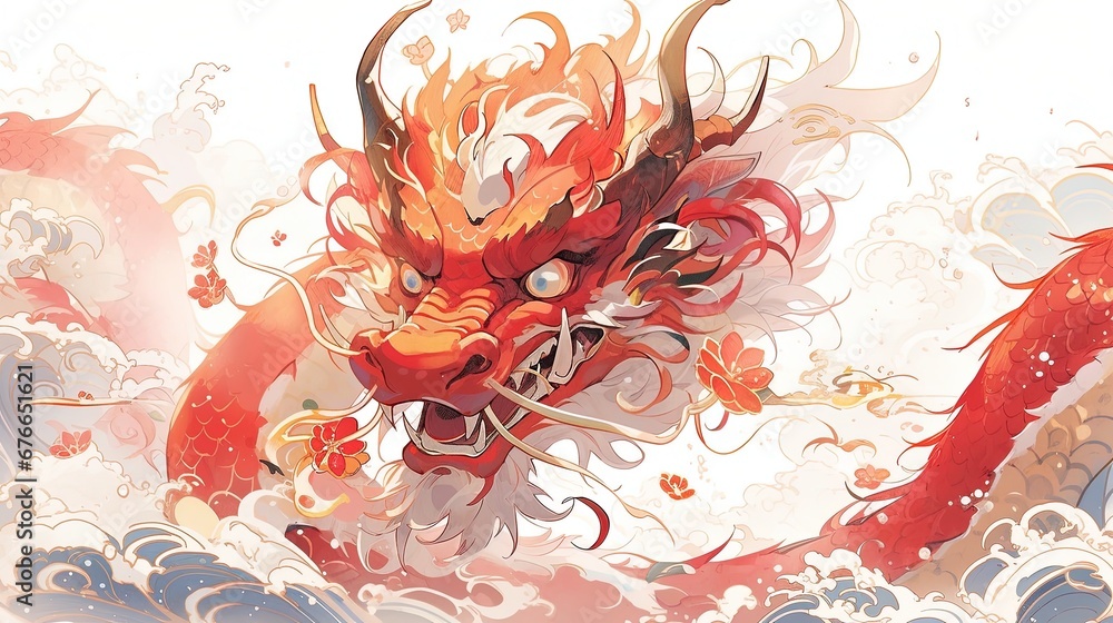 Template Background of Chinese New Year of Dragon Loong Illustration ...