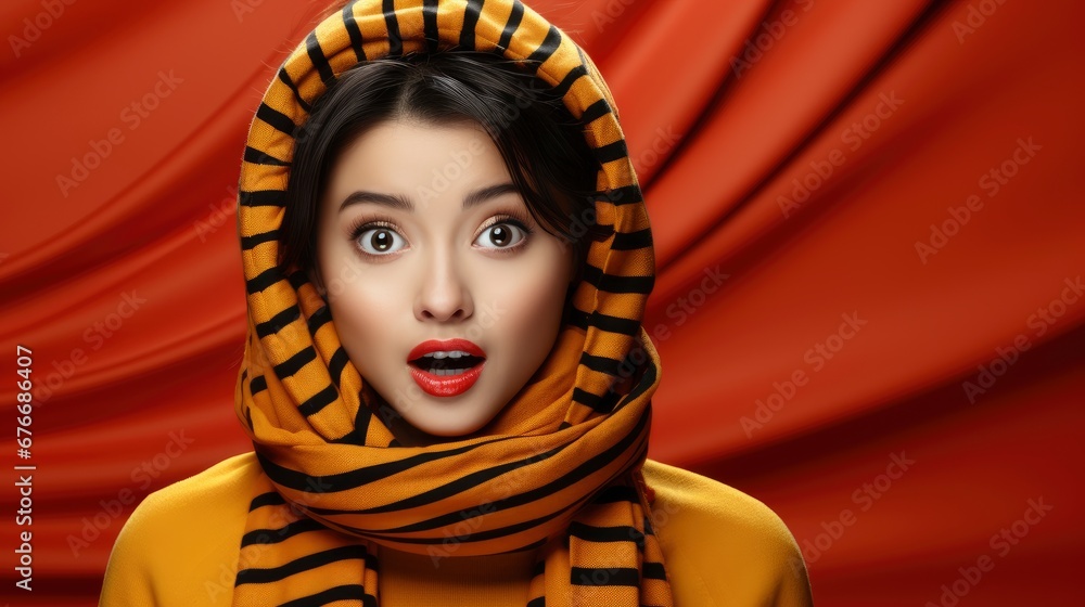 Shocked Girl Ear Muffs Striped Scarf, Desktop Wallpaper Backgrounds ...