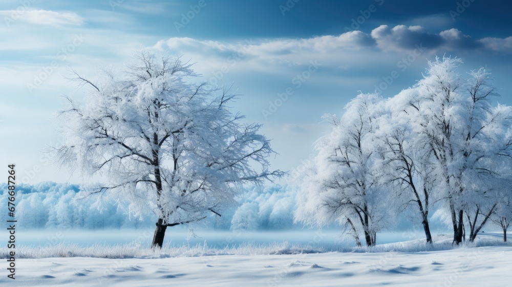 Trees Covered Hoar Frost On Cold, Desktop Wallpaper Backgrounds ...