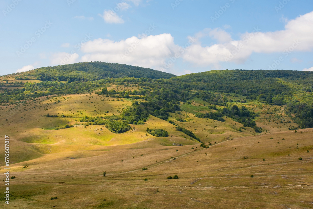 Photo Stock Sinkholes in the karst landscape near Gornje Ratkovo in the ...