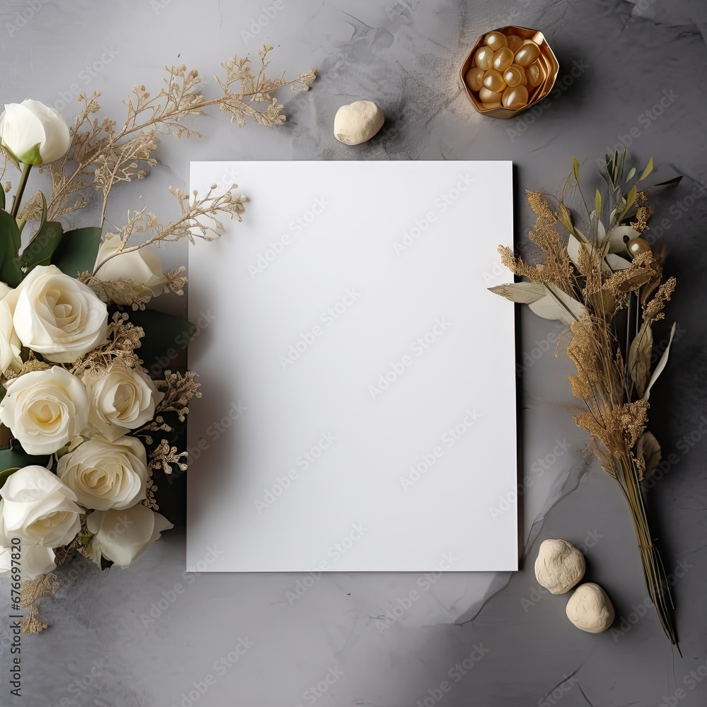 A4 size wedding card design minimal design and composite Stock ...