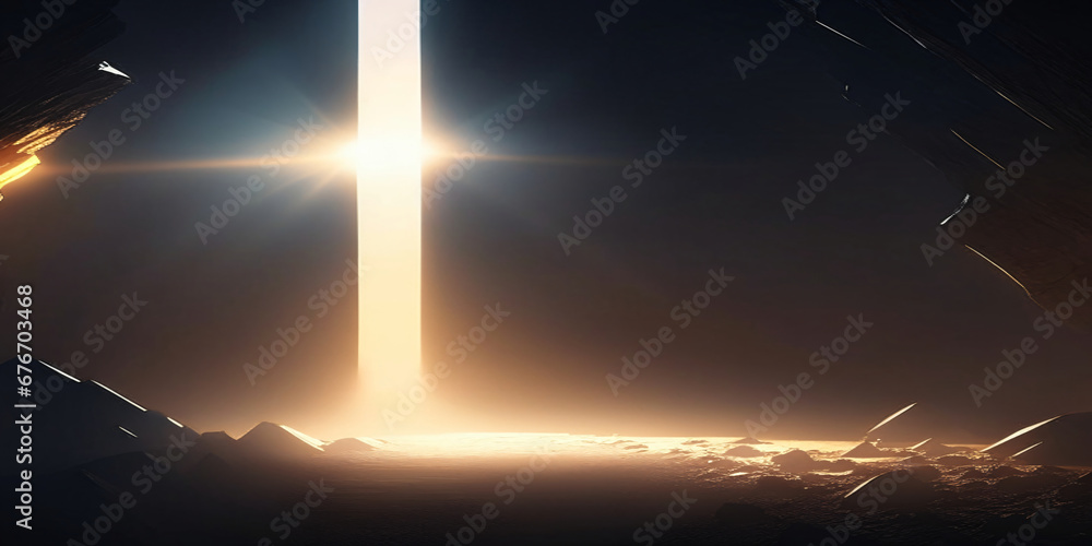 background with realistic epic light Stock Illustration | Adobe Stock