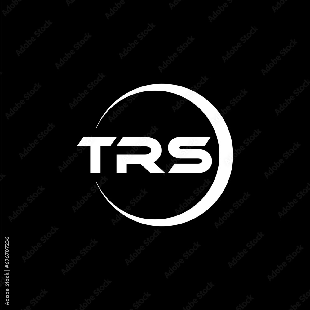 TRS letter logo design with black background in illustrator, cube logo ...