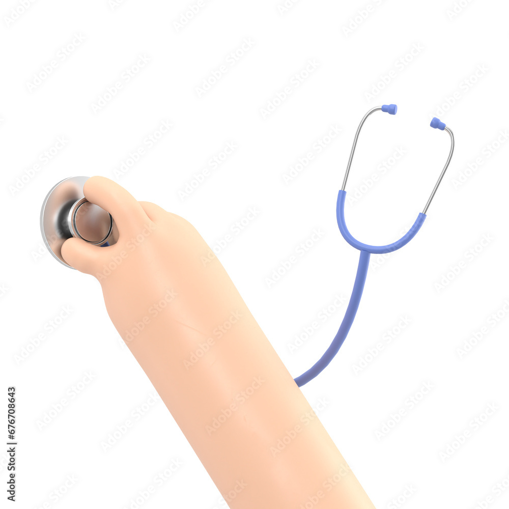 Cartoon Gesture Icon Mockup.3d rendering. Doctor cartoon hand with ...