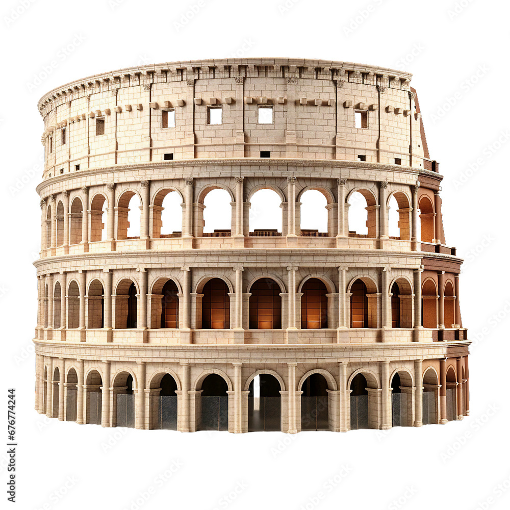 Roman Colosseum, transparent background, isolated image, generative AI ...