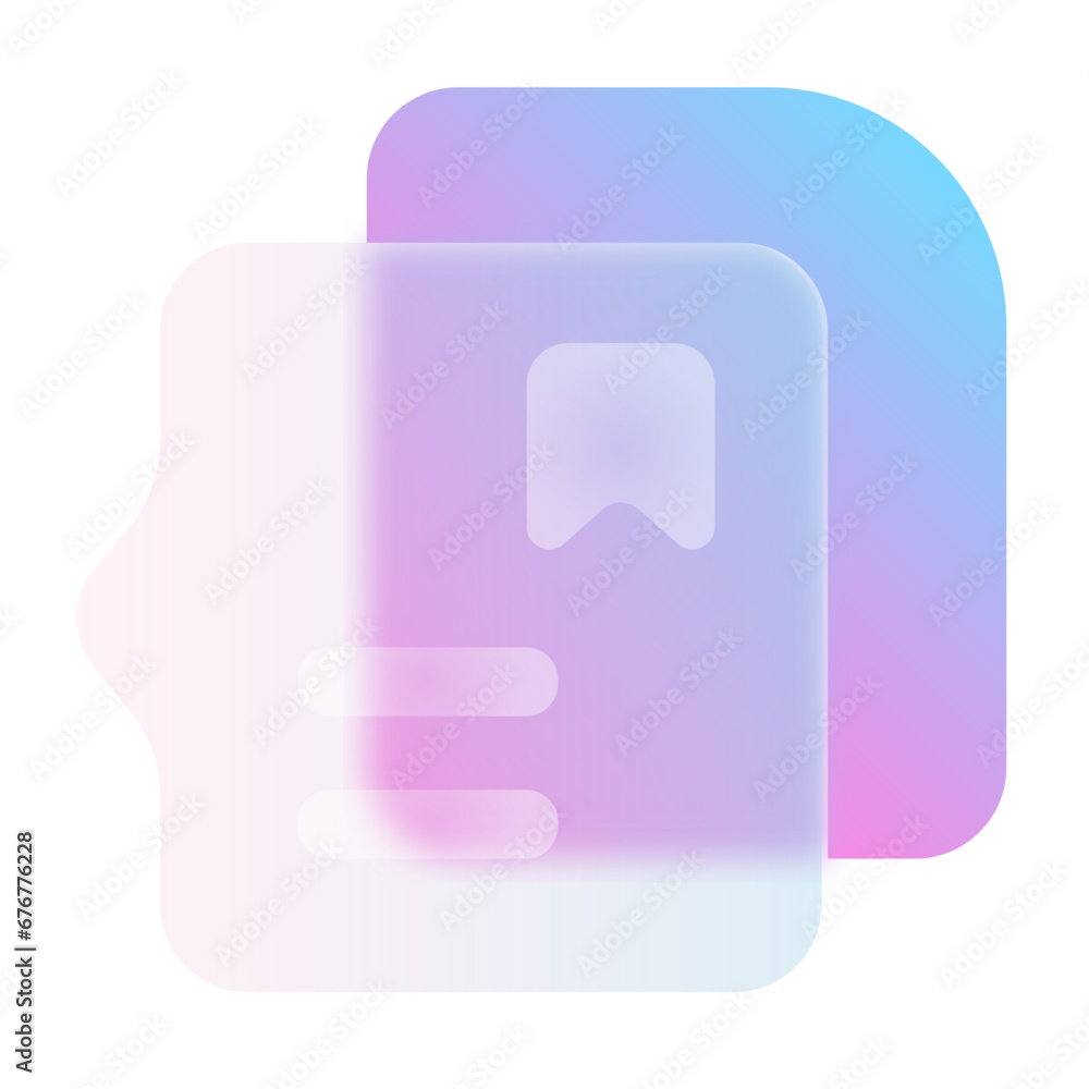 Document Glassmorphism UI Icon Sign and Symbol Design Illustrator Png ...