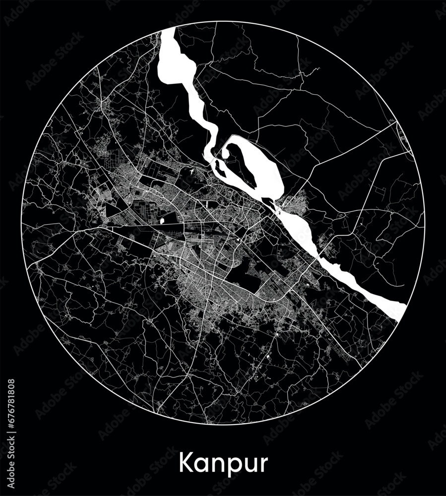 City Map Kanpur India Asia vector illustration Stock Vector | Adobe Stock