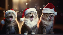Christmas Caroling Cats Free Stock Photo - Public Domain Pictures