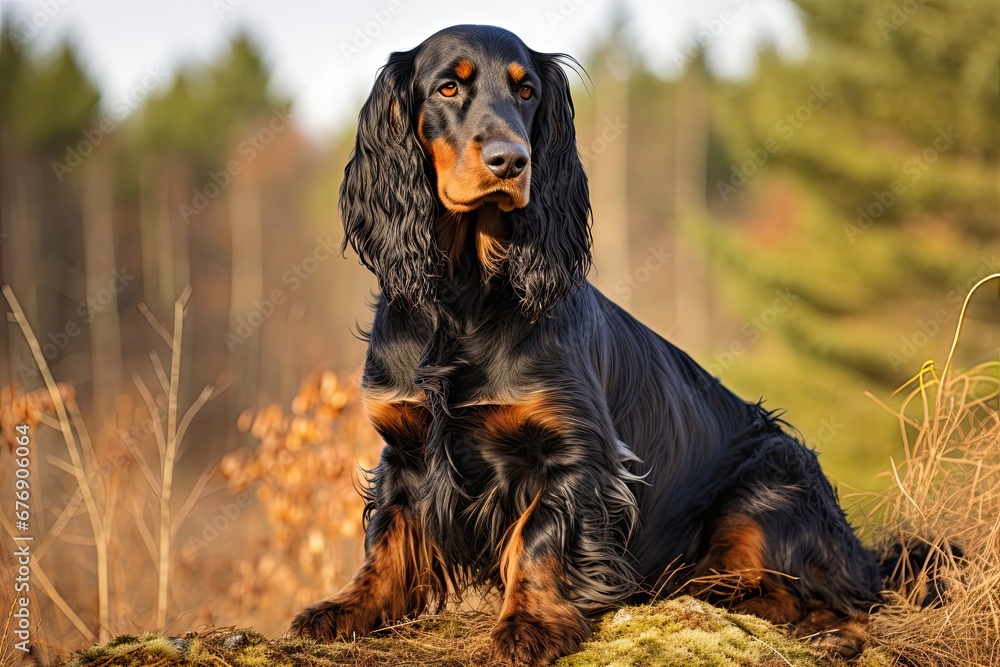 Gordon Setter - Portraits of AKC Approved Canine Breeds Stock Photo ...