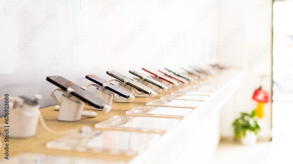 Cutting-edge smartphones on display, showcasing the latest technology ...